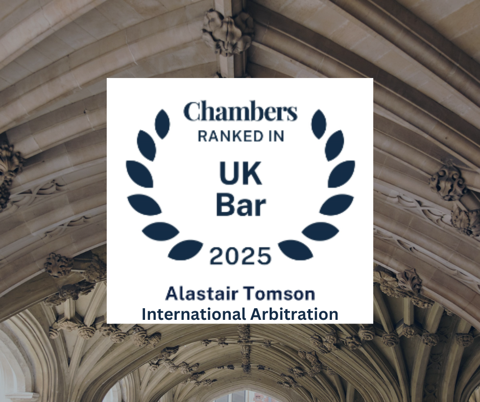Alastair Tomson ranked in International Arbitration by Chambers & Partners | 4 Stone Buildings